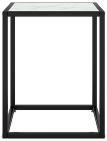 Konferenční stolek černý s bílým mramorovým sklem 40x40x50 cm - Default Title