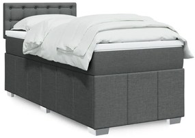 Box spring postel s matrací tmavě šedá 90x190 cm textil 3286938