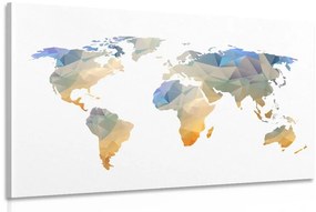 Obraz polygonální mapa světa - 90x60 cm