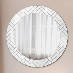 Kulaté dekorativní zrcadlo Rybí kost fi 60 cm