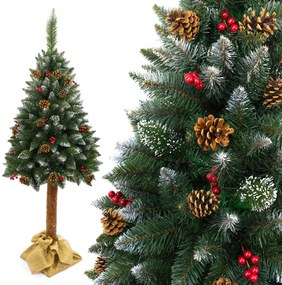 Vánoční stromek Borovice diamantová s jeřabinou na pníku 180 cm