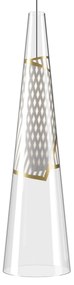 Lodes 21011 5027 Cono di Luce large, designové závěsné svítidlo sklo/zlatá 10W LED 2700K, výška 60cm