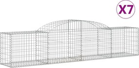 Klenuté gabionové koše 7 ks 300x50x60/80 cm pozinkované železo 3146670