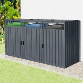 Přístřešek na 3 popelnice BestBerg BBTS-MK3  / 1,9 m² / 240 × 80 × 122 cm / antracit