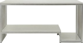 Konferenční stolek Kayseri 90 cm mramor/stříbrný