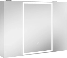 HOMCOM koupelnová skříňka s LED zrcadlem a odmlžováním, bílá