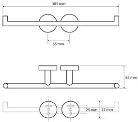 SAPHO XB703 X-Round black držák toaletního papíru dvojitý se dvěma úchyty, černá