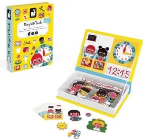 JANOD Magnetická knížka Magnetibook Hodiny / 75 magnetek / od 3 let