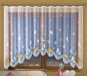 Forbyt Dětská kusová záclona EMANUEL bílá s barevným vzorem motýlů, výška 150 cm x šířka 300 cm (na okno)