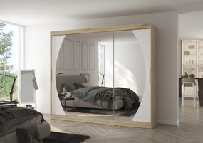 ADRK Furniture Skříň s posuvnými dveřmi a zrcadlem CAMBE 250 ADRK-SW-CAM-SW-250