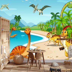 Fototapeta Dinosauři Na Pláži Vliesová tapeta 360x240