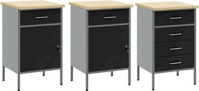 Sada pracovní skříně se zásuvkou s úložištěm 8 ks Černá 3321444