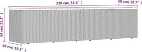 vidaXL Zahradní úložný box 220x50x54 cm polyratan akáciové dřevo [365959] Barva: Černá