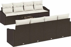 Set pohovek 9 ks Hnědá a krémová polyratan 3346648