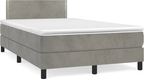 Box spring postel s matrací světle šedá 120 x 200 cm samet 3141233