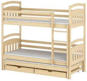 Dětská postel 90 cm ANIE (s roštem a úl. prostorem) (borovice). 1013228