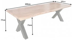 Jídelní stůl ATHAMÁS akácie Dekorhome 200x103x77 cm