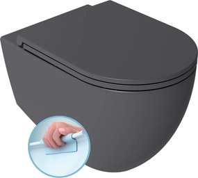 Isvea Isvea, INFINITY závěsná WC mísa, Rimless, 36,5x53cm, antracit, 10NF02005-2C