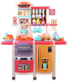 Velká dětská kuchyňka s lednicí a troubou 65 dílů růžová