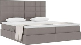 Postel s úložným prostorem s čelo Taupe 180 x 200 cm Textil 3372200