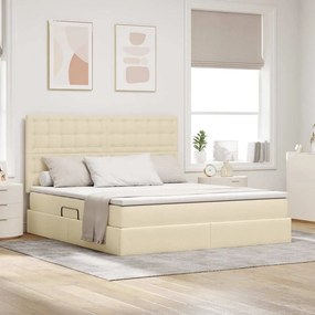 Postel s úložným prostorem a matrací Krémová 160 x 200 cm 3371920