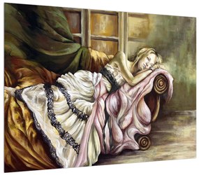 Obraz nešťastné ženy v šatech (70x50 cm)