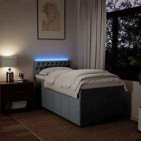 Box spring postel s matrací světle šedá 90x200 cm textil 3289258