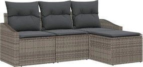 Set pohovek 4 ks Šedá polyratan 3346669