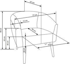 Relaxační křeslo GRIFON — kov, látka, zlatá / krémová