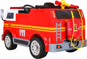 Ramiz Dětské hasičské auto na baterie + vodní dělo + megafon + maják + dálkové ovládání