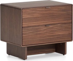 Noční stolek v dekoru ořechu v tmavě přírodní barvě Norlen – Kave Home