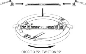Podhledové/přisazené svítidlo Panlux ADAPT CCT 3000-4000-6000K 30W s pohybovým čidlem PN21400004