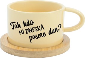 TAK KDO MI DNESKA POSERE DEN? - žlutý hrníček makronka 200 ml