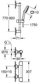 GROHE 34855003 - Termostatická sprchová baterie PRECISION TREND 150 mm chrom