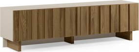 Krémový/v přírodní barvě TV stolek z borovicového dřeva 180x50x43 cm Marlo – Marckeric