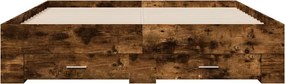 Rám postele se zásuvkami kouřový dub 150 x 200 cm kompozit 3280381