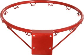 HOMCOM Basketbalový koš se sítí 46 cm, ocelové trubky a nylon, červeno-modro-bílý, ideální pro zahradu a volný čas | Aosom.de