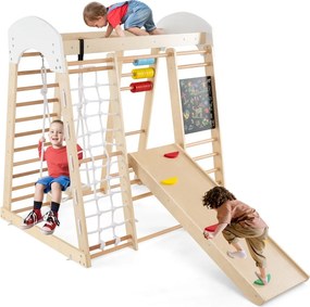 Costway Sada lezeckých hraček pro batolata s houpačkou – 124 × 119 × 138 cm