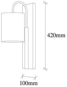 Černé kovové nástěnné svítidlo se světle hnědým stínidlem Opviq lights Julia