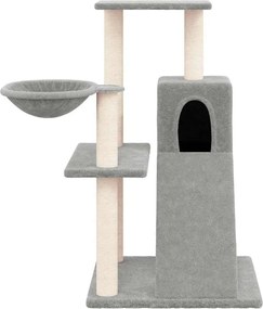 Škrabadlo pro kočky se sisalovými sloupky světle šedé 82 cm 171667