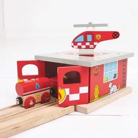 Bigjigs Rail Depo hasičská stanice / od 3 let