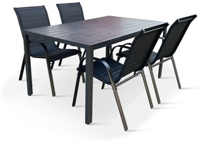 Zahradní jídelní set Viking L + 4x kovová židle Ramada