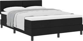 Postel s boxspringem s čelo Černý 140 x 190 cm textil 3338687