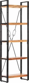 Knihovna s 5 policemi 60 x 30 x 180 cm masivní akáciové dřevo 286588