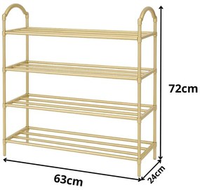 Verk Group Police na boty obuv organizér skříň víceúrovňová zlatá regál 4 úrovne velká