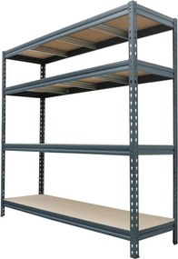 Vysokozátěžový regál BULLRACK s DTD deskami, nosnost 480 kg/police