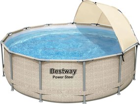 Nadzemní bazén Power Steel s baldachýnem 396 x 107 cm 11133 l BESTWAY 84649