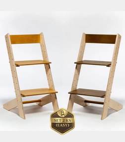 Lucas Wood Style - rostoucí židle EASY LINE zvýhodněný set 2 ks -  dub + kaštan