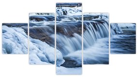 Obraz řeky v zimě (125x70 cm)