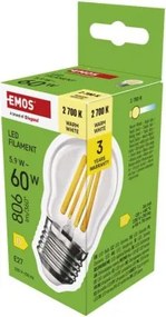 Emos lighting LED žárovka Filament Mini Globe / E27 / 5,9 W (60 W) / 806 lm / teplá bílá 1525743211